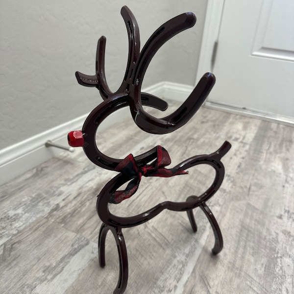 Horseshoe Reindeer Christmas Horse Shoe Reindeer Made Out of Genuine ...