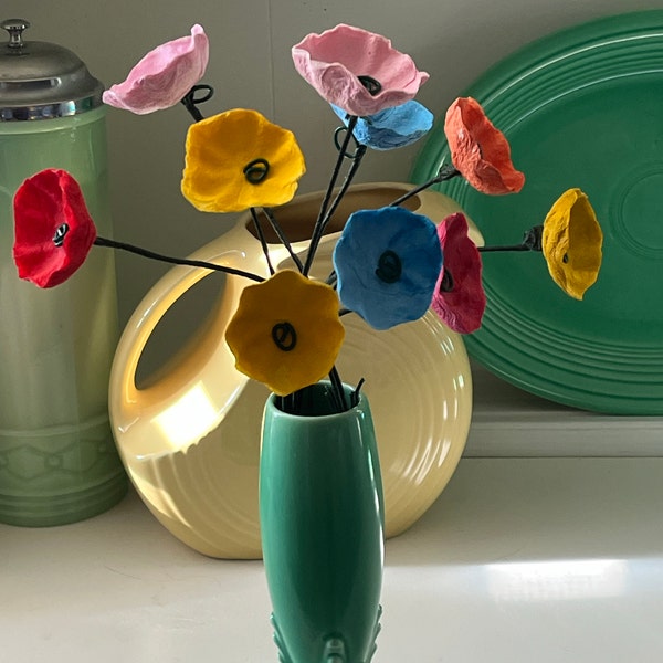 Long Stem Papier Mache' Flowers, Flower Arrangement, Home Decoration ...