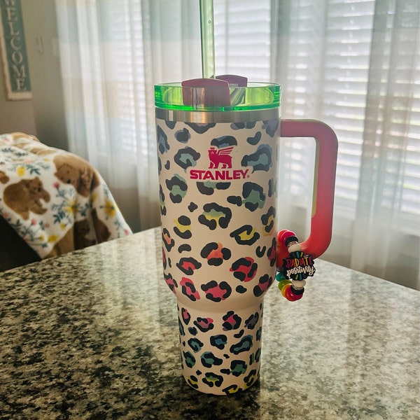 New Stanley 40oz Quencher H2.0 Flint With Hand Painted Pink Daisies - Etsy