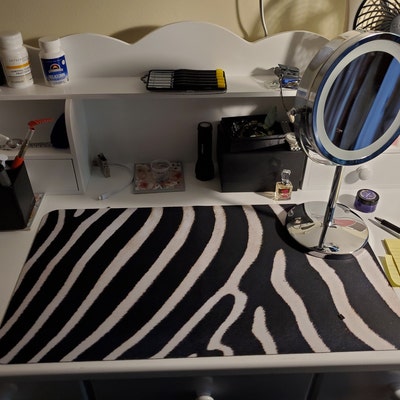 Zebra Fur Print Desk Mat, Aesthetic Desk Accessory, Cute Workspace ...