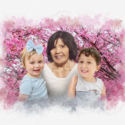 Custom Portrait, Personalized Watercolor Family Portrait, Custom ...