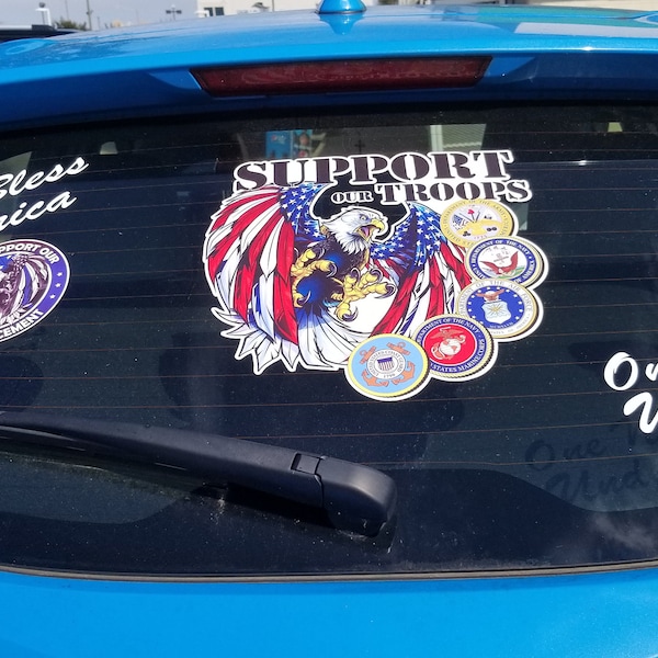 We Support Our Law Enforcement American Flag Eagle Decal Sticker - Etsy