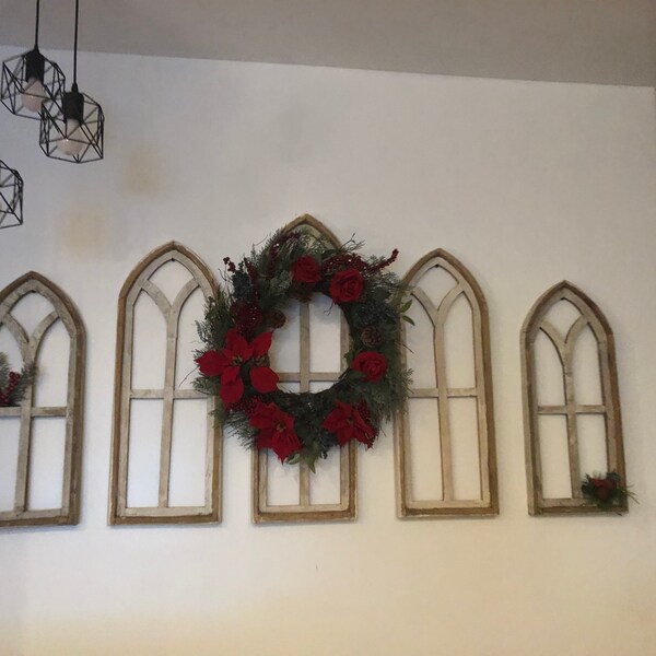 Cathedral Farmhouse Style Christmas Wood Window Frame - Etsy