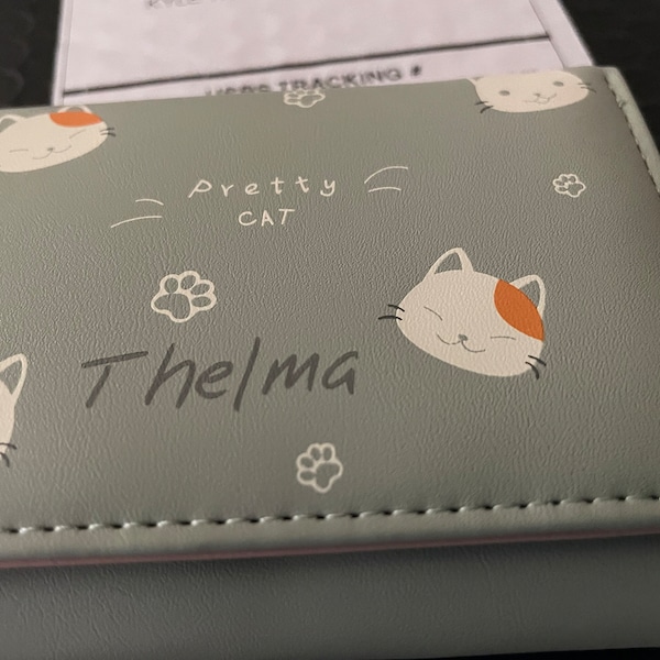 Personalized Wallet Kawaii Pretty Cat Cartoon Animal Short Wallet/ Cute ...