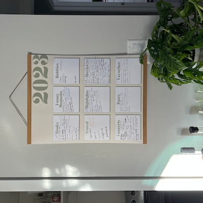 2024 Poster Calendar Wood Poster Hanger Wall Hanging All Year Calendar ...