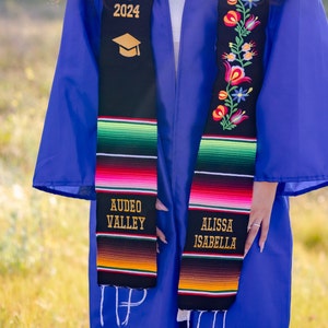 Floral Embroidered Personalized Mexican Graduation Stole/limited ...