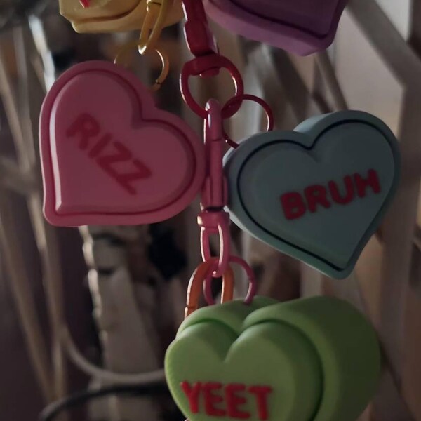 Gen Z Slang Conversation Hearts Clicky Keychain Fidget | Keyboard ...