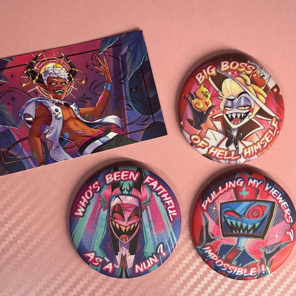 HELLUVA BOSS Buttons Badges & Magnets - Etsy