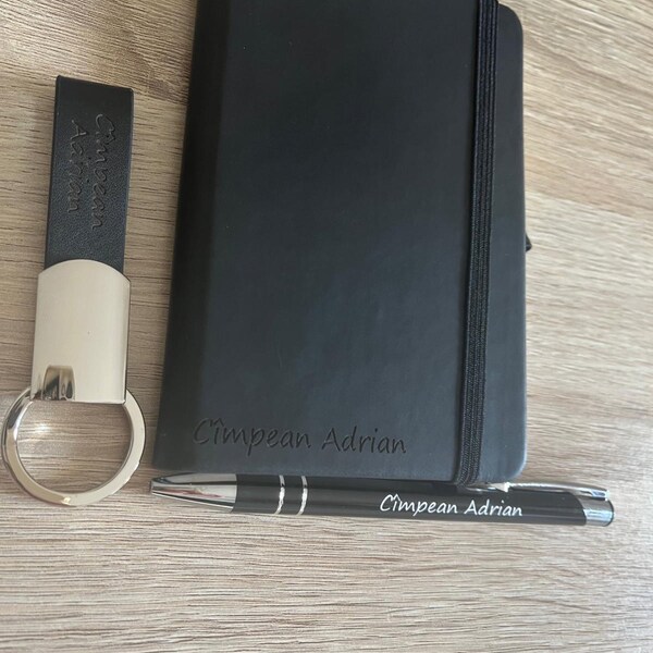 Custom Notebook and Pen Set - Red / Personalized Name Engraved - Etsy