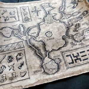 Map of Hyrule From Legend of Zelda, Twilight Princess English or Hylian ...