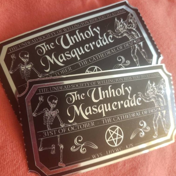 Unholy Masquerade Ticket What We Do in the Shadows Silver Metallic ...