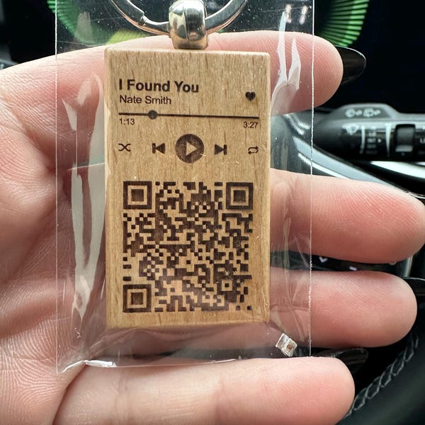 Scannable Song Keychain, Scannable Music Code Keychain, QR Code ...