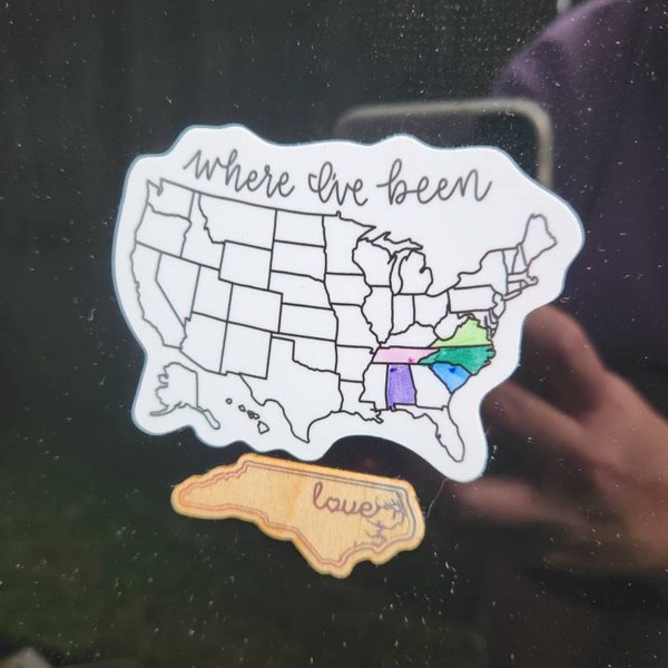Where I've Been Map Vinyl Sticker | United States USA Waterproof Decal ...