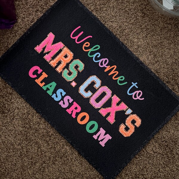 Personalized Teacher Classroom Doormat, Classroom Welcome Mat, Custom ...