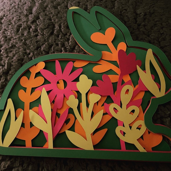 Easter Rabbits SVG Laser Cut File for Glowforge Cricut Floral Rabbits ...
