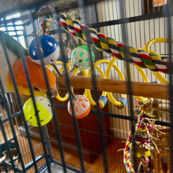 Perch Toy With Rotating Balls for Budgies, Budgerigars, Parakeets ...