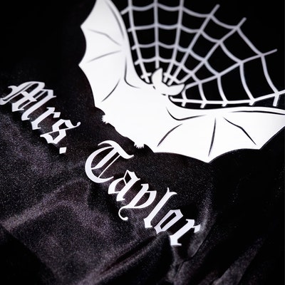 Bride Future Mrs. Gothic Bat and Spider Web Robe, Maid of Honor Robe ...