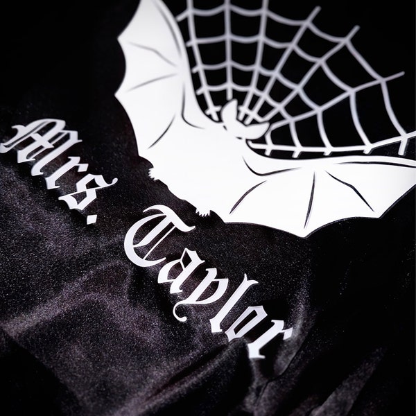 Bride Future Mrs. Gothic Bat and Spider Web Robe, Maid of Honor Robe ...