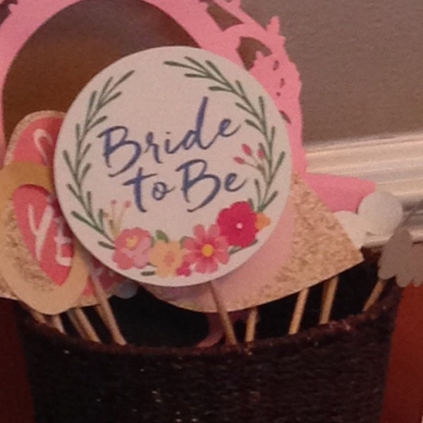 Printable Bridal Shower Photo Booth Props - Bride Photobooth Props ...