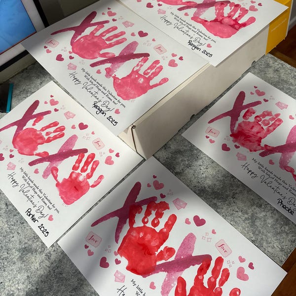 PRINTABLE Valentines Day Handprint Art Craft Project, Keepsake Art ...