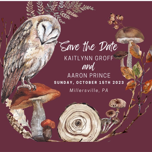 Watercolor Autumn Clipart Watercolour Fall Wreath Owl Mushrooms Leaves ...