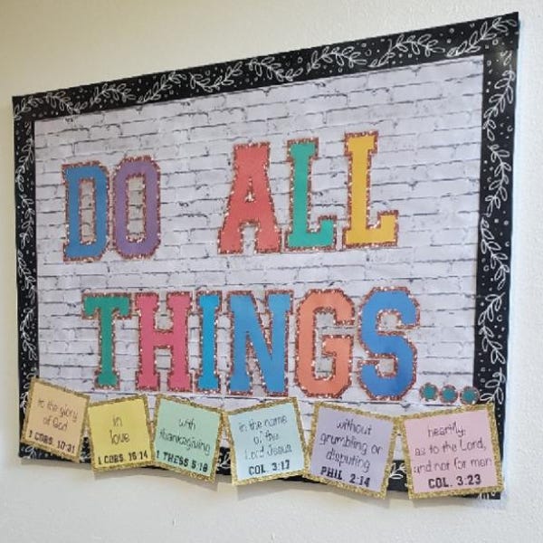 Christian Bible Verse Bulletin Board Kit! Great for Christian School or ...
