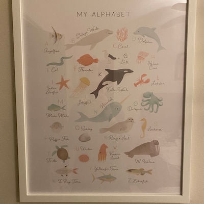 Beach Alphabet Poster, PRINTABLE Animal Alphabet Wall Art, Beach ...
