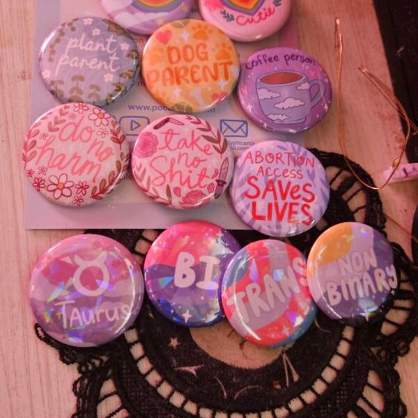 Pastel Pronoun Pins! Kawaii Aesthetic Pin Buttons - They/them, He/they ...