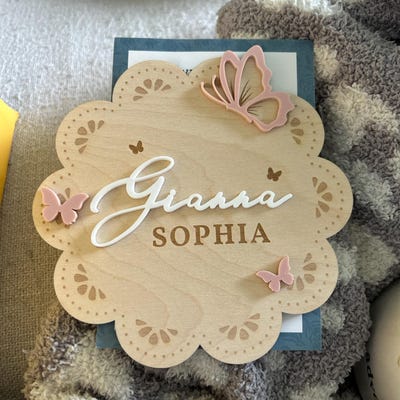 Milestone Marker Baby Girl Monthly Milestone Butterfly Name Sign for ...