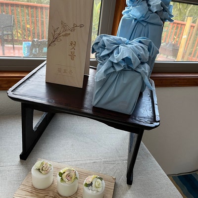 Custom-modern Traditional Korean Dohl Tower Wood Sign Baekil 백일 100th ...