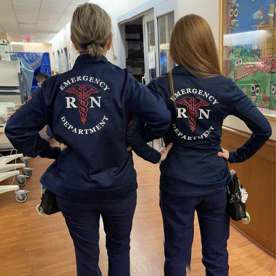 Emergency Nurse Jacket ER Department RN Caduceus Nursing Custom ...