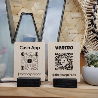 Personalized Wooden QR Code Tipping Box, Custom Made Money Box, Charity ...