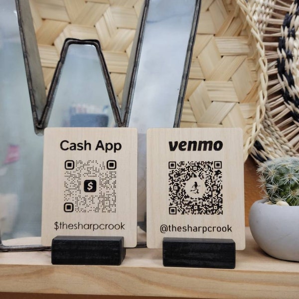 Custom Made QR Code Menu Sign, Custom Engraved Wooden Restaurant Sign ...