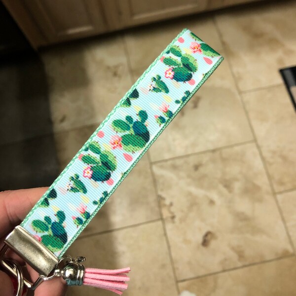 Cactus Key Fob - Cactus Keychain - Succulent Key Fob - Cactus Wristlet ...