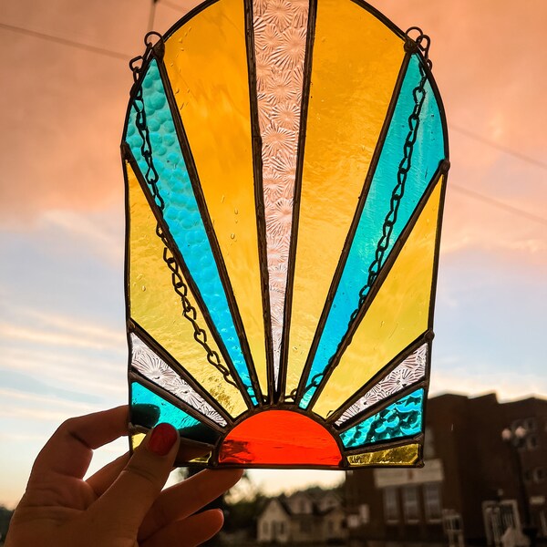 PATTERN • Sunburst Panel Stained Glass Pattern • Digital Download ...
