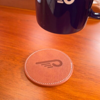 Custom Leather Coasters With Holder, Corporate Gifts With Logo, Bulk ...
