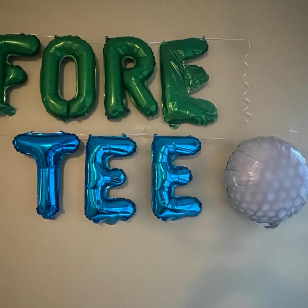 FORE Tee Balloon Banner Golfing 40th Birthday Party Golf Themed Forty ...