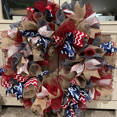 Offray MLB Atlanta Braves Fabric Ribbon 2-1/2-inch by 9-feet - Etsy