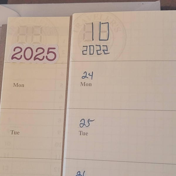 Double Sided Year at A Glance Cardstock Calendar With 2 Years | 2025 ...