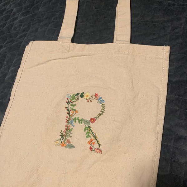 Letter R Botanical Embroidery Design | Floral Monogram PDF Embroidery ...