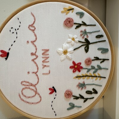 Pattern Custom Name Hand Embroidery - Etsy