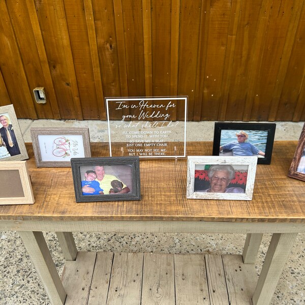 Wedding Memorial Table Sign Acrylic Sign for Tabletop Heaven Wedding ...