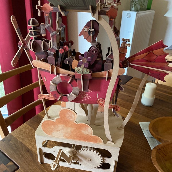 Beautiful March Hare Automaton in Grey and Gold - Etsy