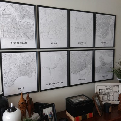 Custom Map of Any City Printable Wall Art, Personalized Map Gift ...