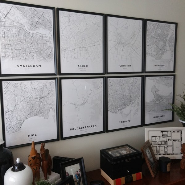 Custom Map of Any City Printable Wall Art, Personalized Map Gift ...