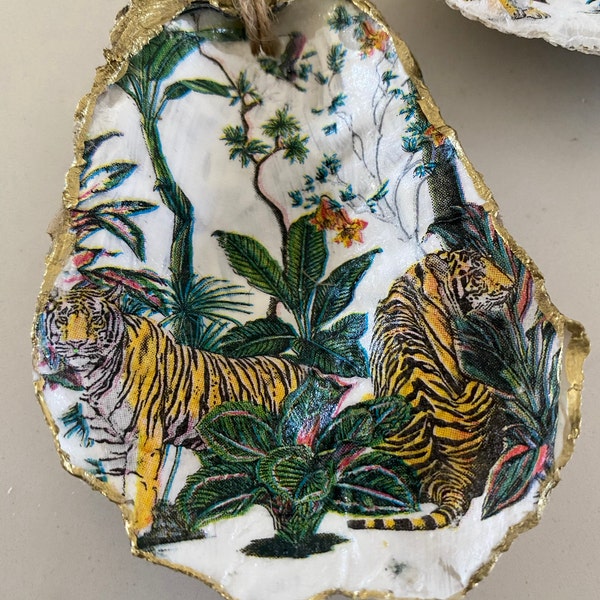 4 Individual Tiger Decoupage Napkins. Bright Tiger & Trees Cocktail ...