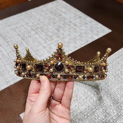 Ducal Medieval Gold Coronet Metal King Queen Crown Pearls Gems - Etsy