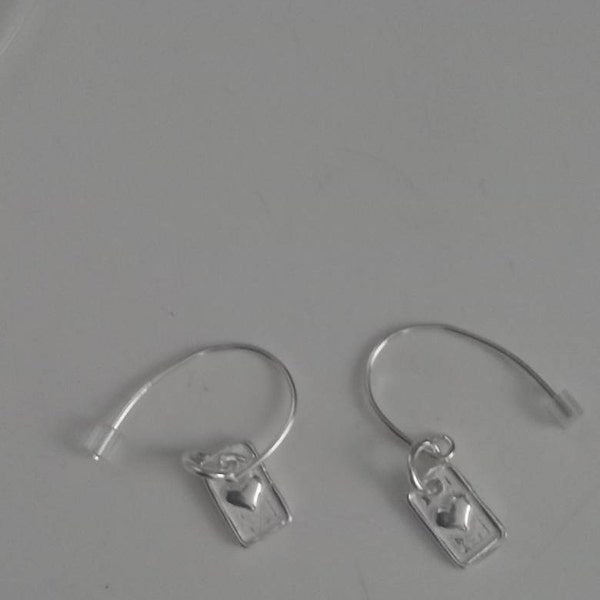 2pcs 925 Sterling Silver Rectangle Charm, Heart Charm, 6x10mm With 5 ...