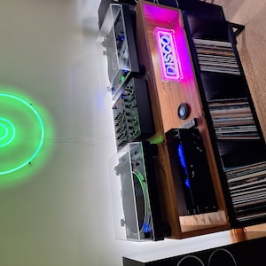 Two Tier Vinyl Record Cabinet Record Storage DJ Cabinet Vinyl Storage ...