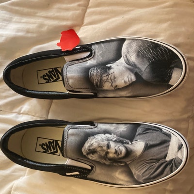 Custom Point Break Inspired Black Slip on Vans keanu Reeves / Patrick ...